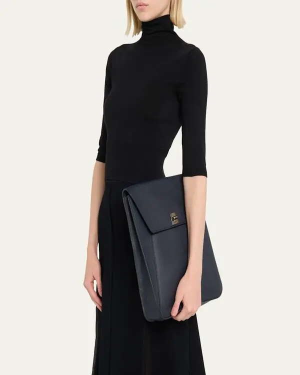 Akris Anouk Calfskin Medium Messenger Bag - Denim