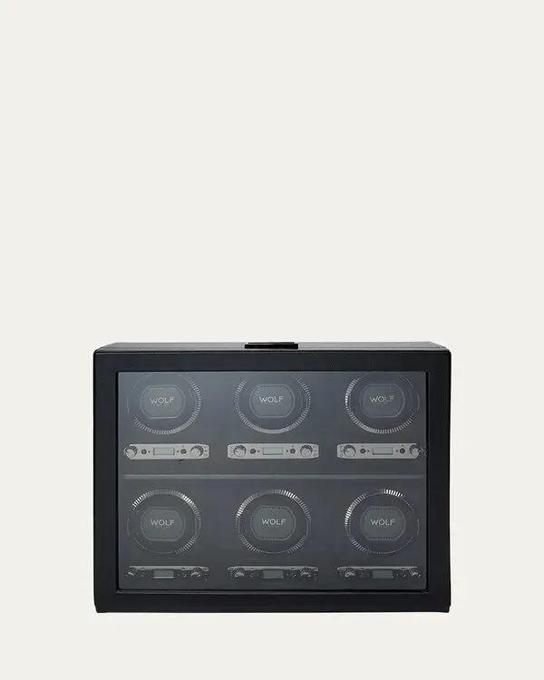 Wolf British Racing 6-piece Watch Winder - Black