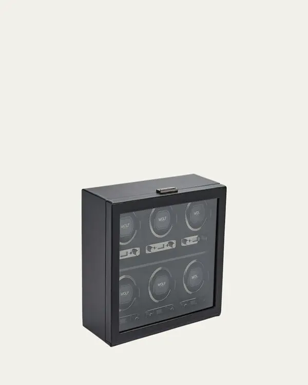Wolf British Racing 6-piece Watch Winder - Black