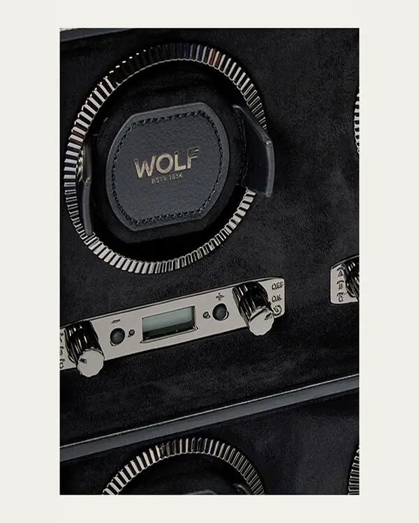 Wolf British Racing 6-piece Watch Winder - Black