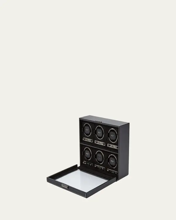 Wolf British Racing 6-piece Watch Winder - Black
