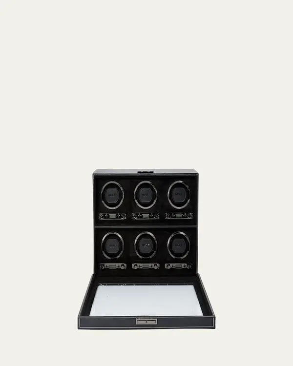 Wolf British Racing 6-piece Watch Winder - Black