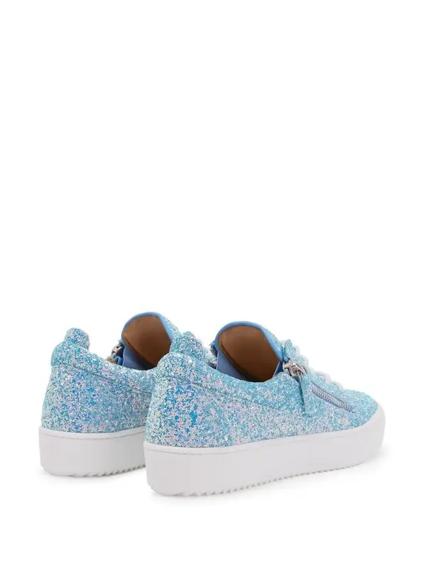 Giuseppe Zanotti Gail Glitter Low-Top Sneakers In Blue 65% Off