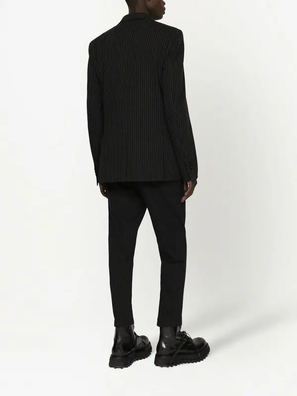 Dolce & Gabbana Pinstriped Single-breasted Blazer - Black