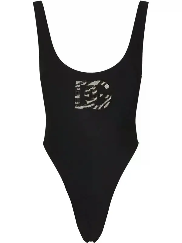Dolce & Gabbana Logo Cut-out Swimsuit - Black