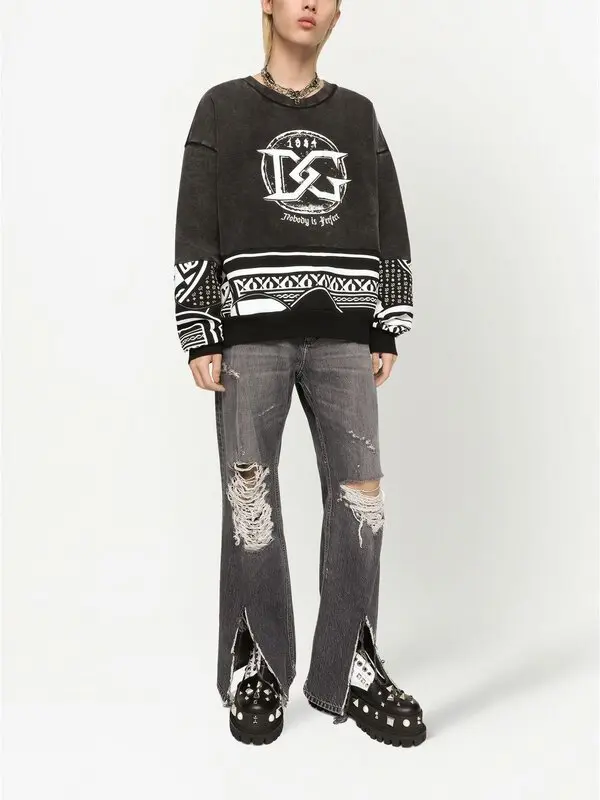 Dolce & Gabbana Graphic-print With Logo Sweatshirt