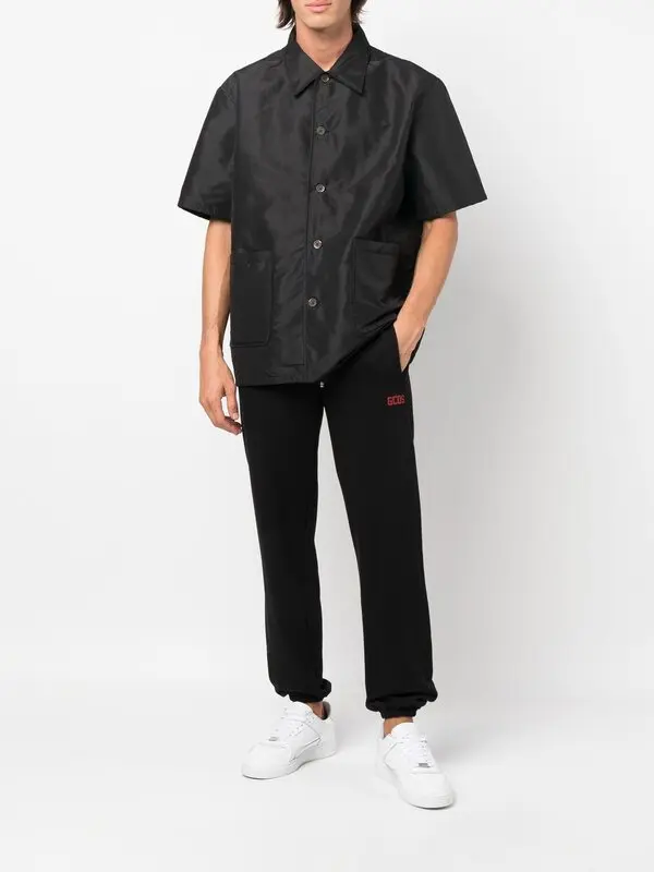 Gcds Tapered-leg Drawstring Trousers - Black