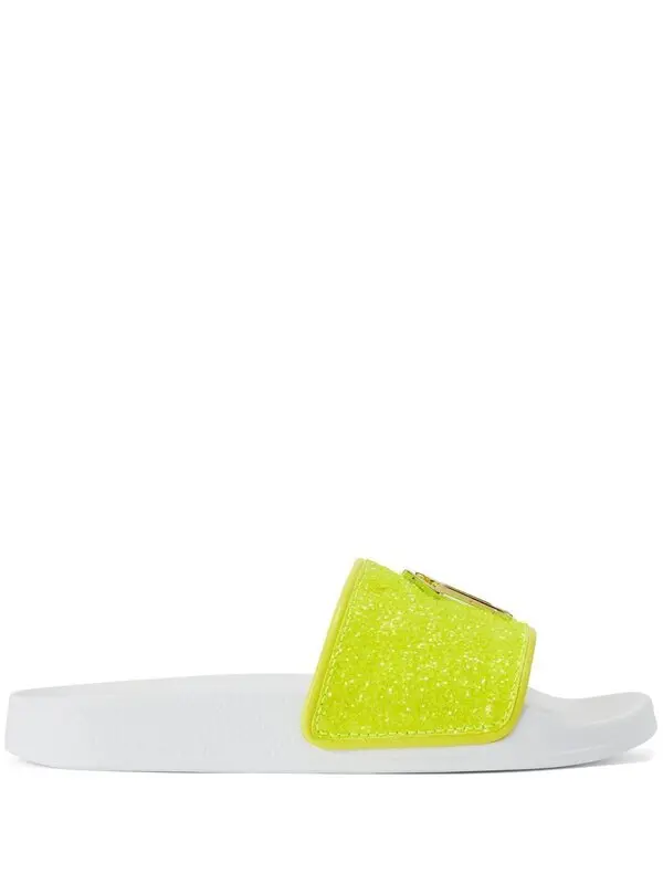 GIUSEPPE ZANOTTI Brett Glitter Slides - Yellow