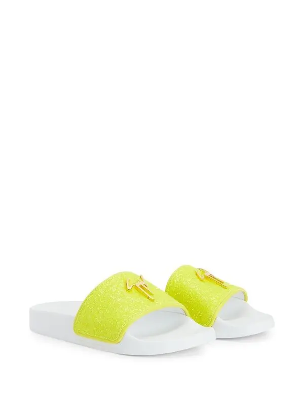 GIUSEPPE ZANOTTI Brett Glitter Slides - Yellow