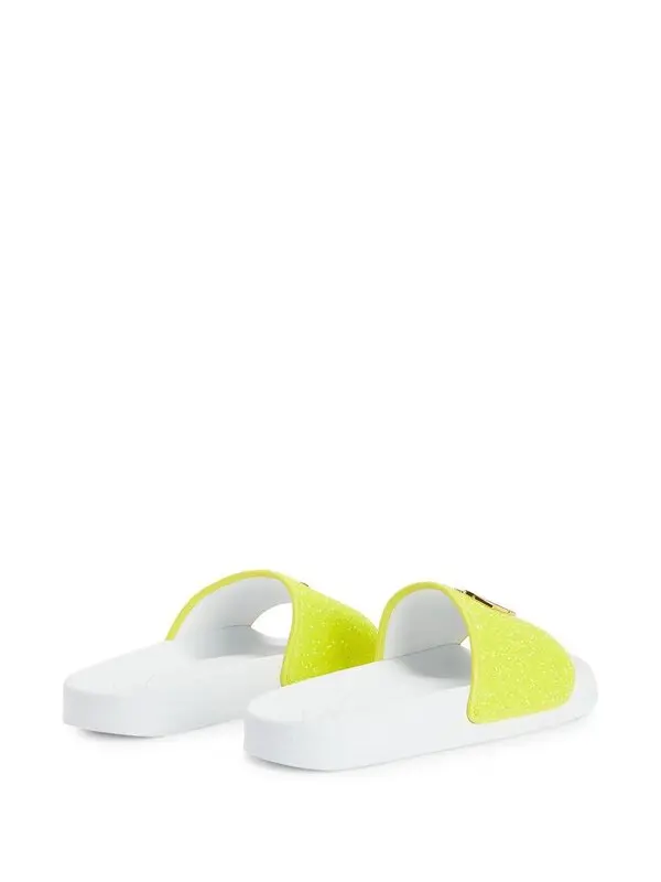 GIUSEPPE ZANOTTI Brett Glitter Slides - Yellow