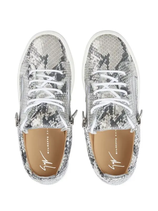 GIUSEPPE ZANOTTI Gail Snakeskin-effect Low-top Sneakers