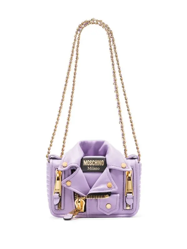 Moschino Biker Leather Shoulder Bag