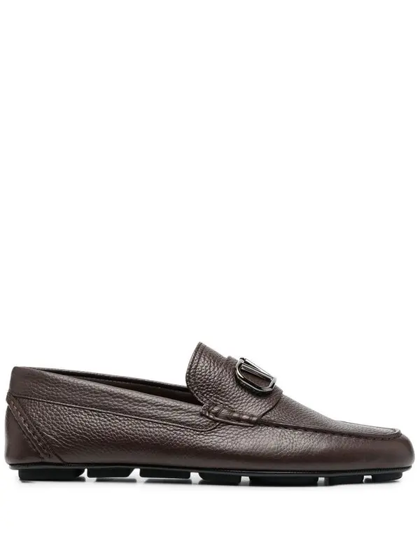 Valentino Garavani Vlogo Signature Leather Driving Loafers