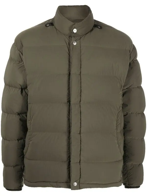 Stone Island Press-stud Puffer Jacket - Green