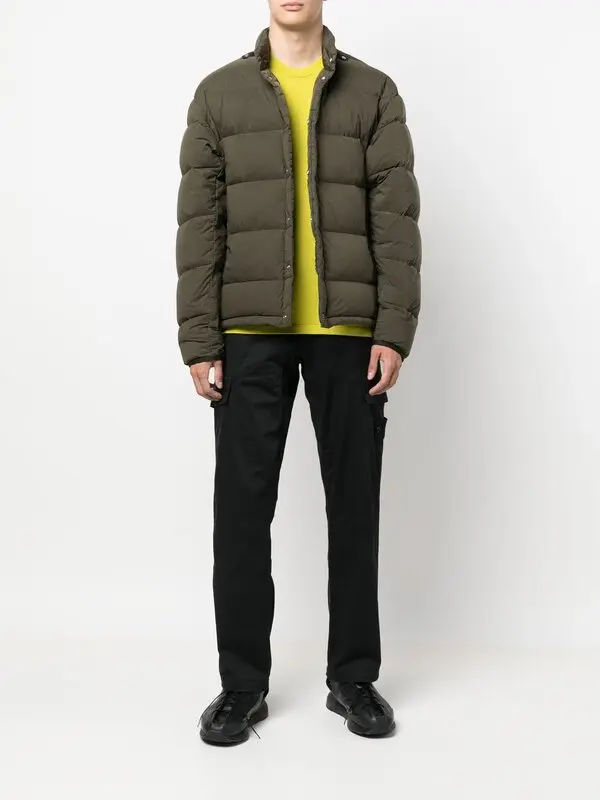 Stone Island Press-stud Puffer Jacket - Green