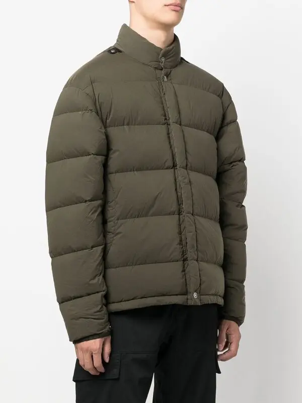 Stone Island Press-stud Puffer Jacket - Green
