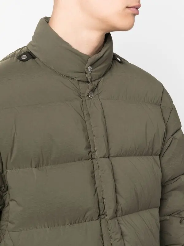 Stone Island Press-stud Puffer Jacket - Green