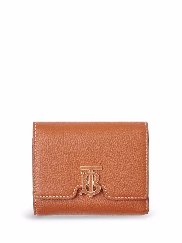 Burberry Monogram Grained Leather Wallet - Brown