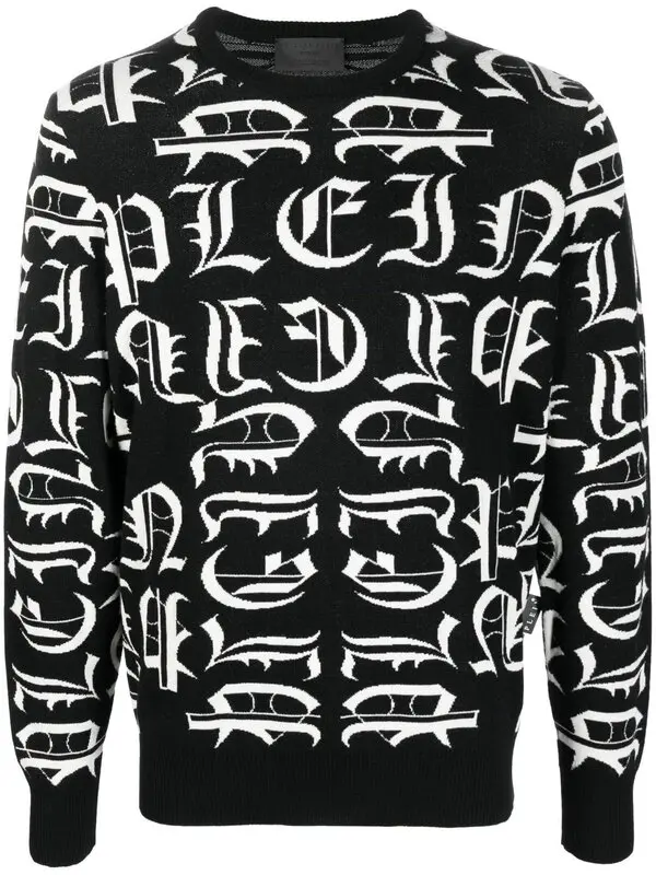 Philipp Plein Logo-embroidered Crew Neck Sweater