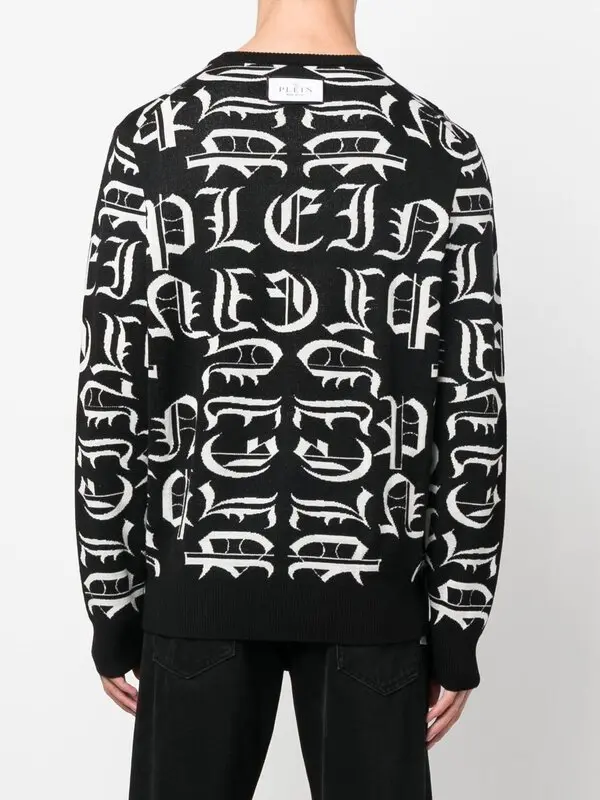 Philipp Plein Logo-embroidered Crew Neck Sweater