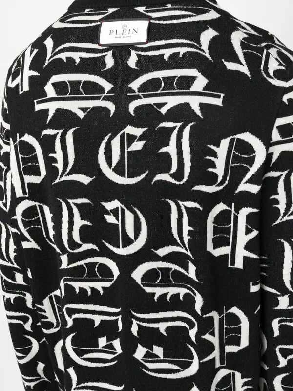 Philipp Plein Logo-embroidered Crew Neck Sweater