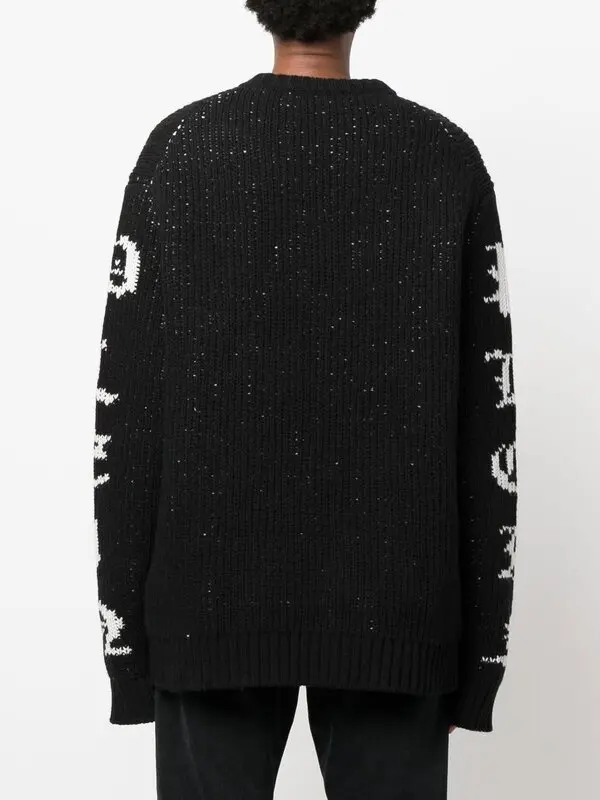 Philipp Plein Skull Intarsia-knit Jumper - Black