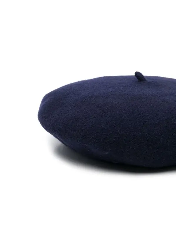 MAISON MARGIELA Four-stitch Wool Beret - Blue