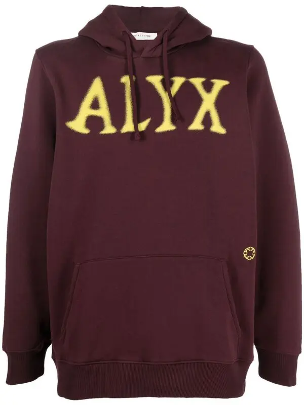 1017 Alyx 9sm Logo-print Long-sleeved Hoodie - Red