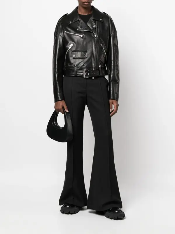 Drome Lambskin Cropped Biker Jacket