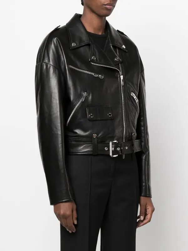 Drome Lambskin Cropped Biker Jacket