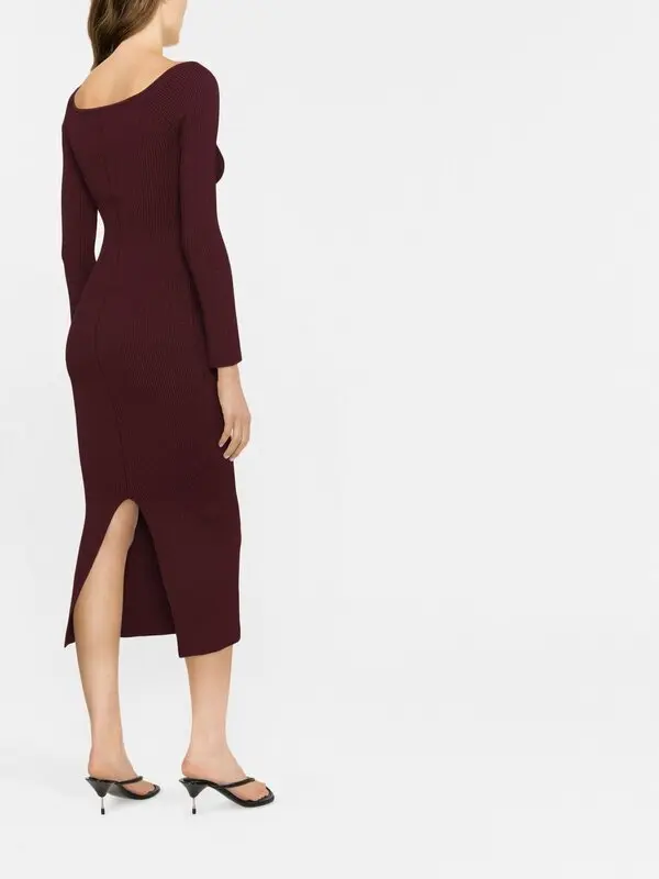 Khaite Ribbed Knit Midi Dress