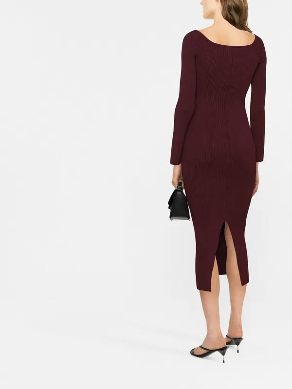 Khaite Ribbed Knit Midi Dress