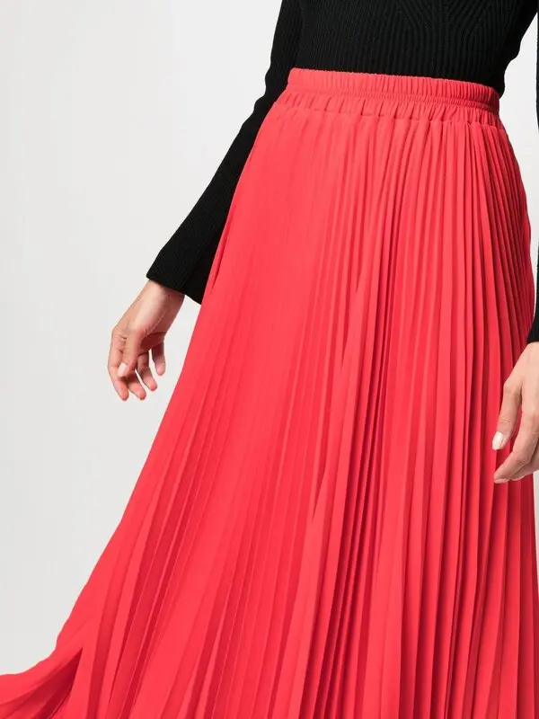 STYLAND Pleated Maxi Skirt - Red