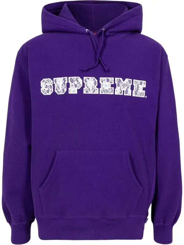 Supreme Lace Logo Hoodie - Purple