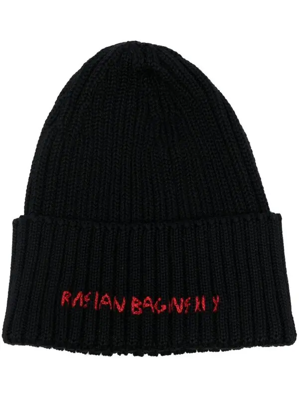 Ruslan Baginskiy Embroidered Logo Knitted Beanie - Black