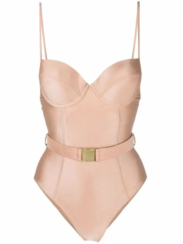 NOIRE SWIMWEAR Buckle-fastened One-piece Swimsuit - Neutrals