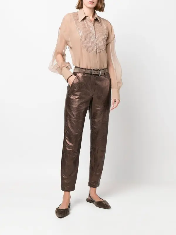 Brunello Cucinelli Sheer-design Silk Shirt