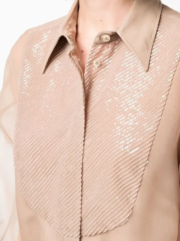 Brunello Cucinelli Sheer-design Silk Shirt