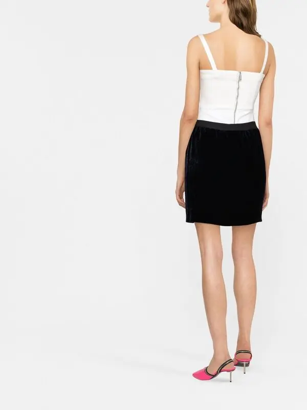 TOM FORD Logo Intarsia Velvet Miniskirt