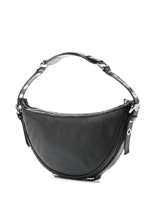 By Far Grained-leather Curved Shoulder Bag - Black