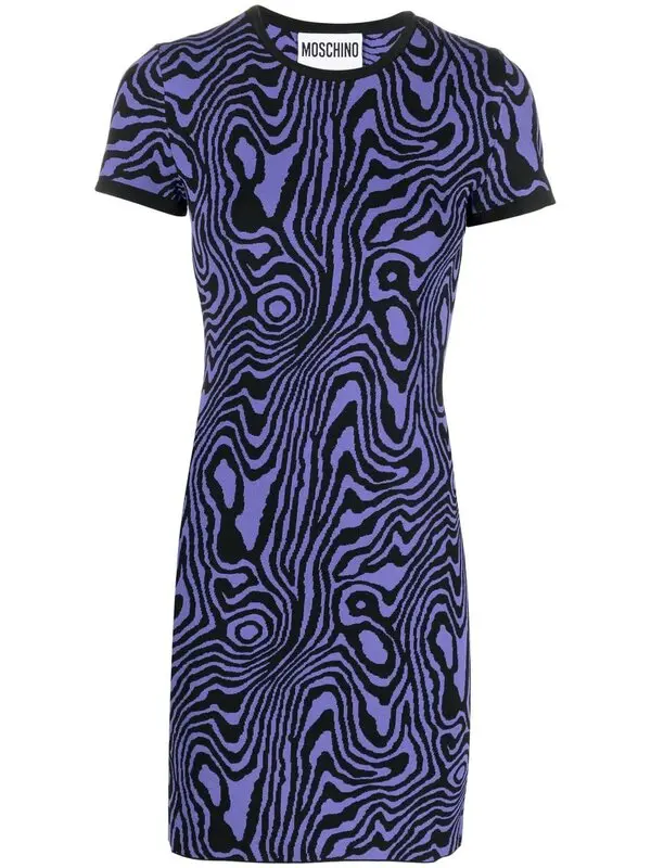 Moschino Swirl-pattern Knitted Minidress