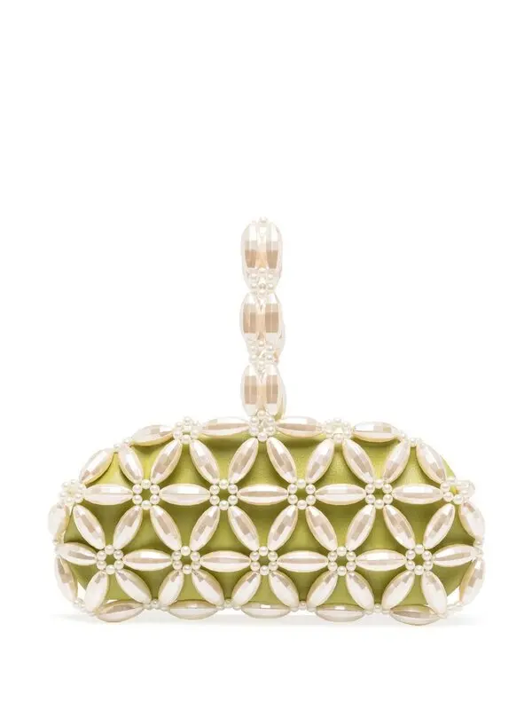 0711 TBILISI Pearl Embellished Tote Bag - Yellow
