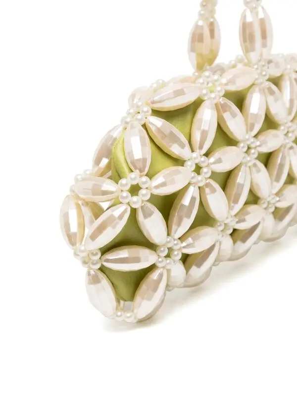 0711 TBILISI Pearl Embellished Tote Bag - Yellow