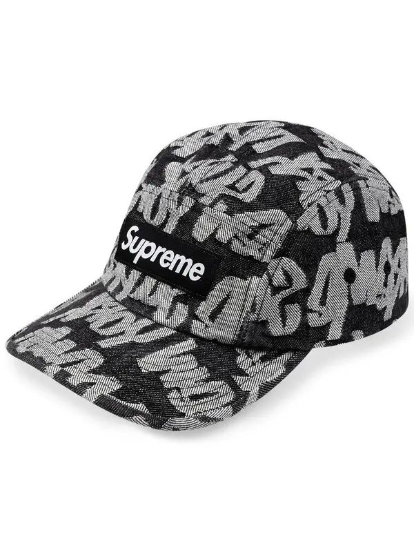 Supreme Jacquard Denim Cap - Black | Editorialist