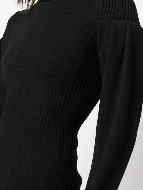 Philosophy Di Lorenzo Serafini Long-Sleeve Knitted Midi Dress In Black -  60% Off | Editorialist