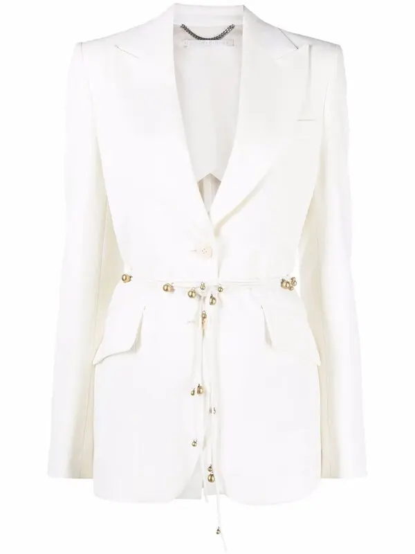 Stella McCartney Belted Single-breasted Blazer - Neutrals
