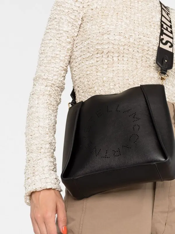 Stella McCartney Logo Shoulder Bag - Black
