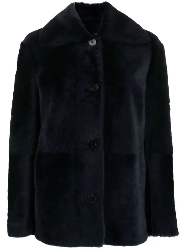 JIL SANDER Reversible Shearling Jacket - Blue