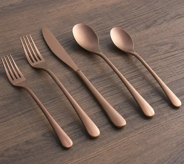 CAMBRIDGE SILVERSMITH S Xyla Copper Satin 20-pie E Flatware Set
