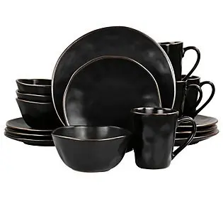 ELAMA 16-piece Modern Stoneware Dinnerware Set - One-color